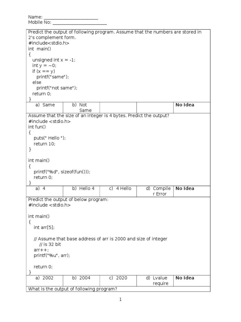 Test | PDF | Integer (Computer Science) | Computer Engineering