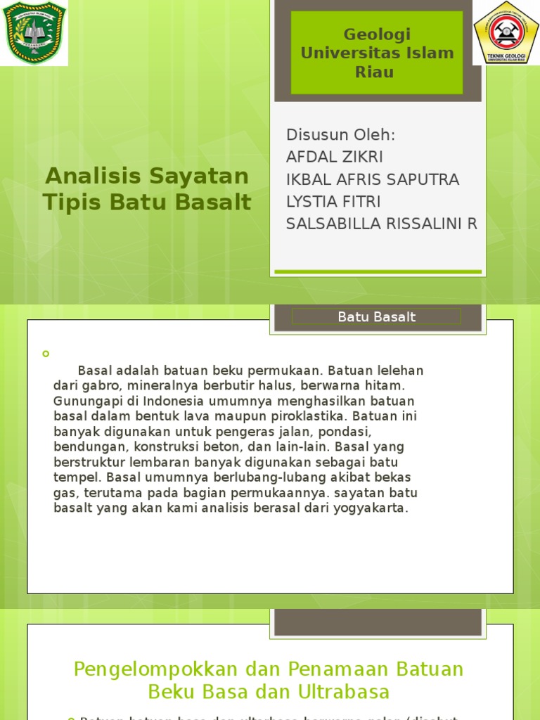 Analisis Sayatan Tipis Batu Basalt | PDF | Sains & Matematika