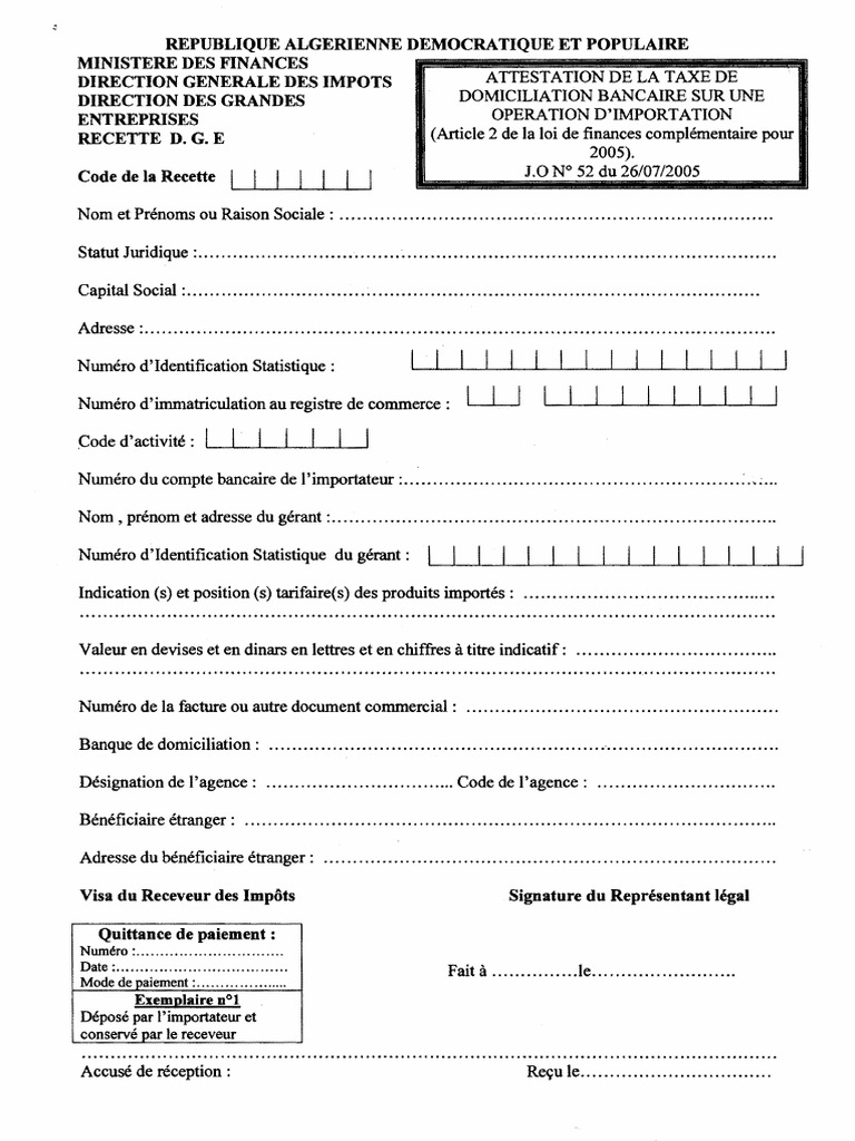 Domiciliation Bancaire | PDF | Banques | Facture