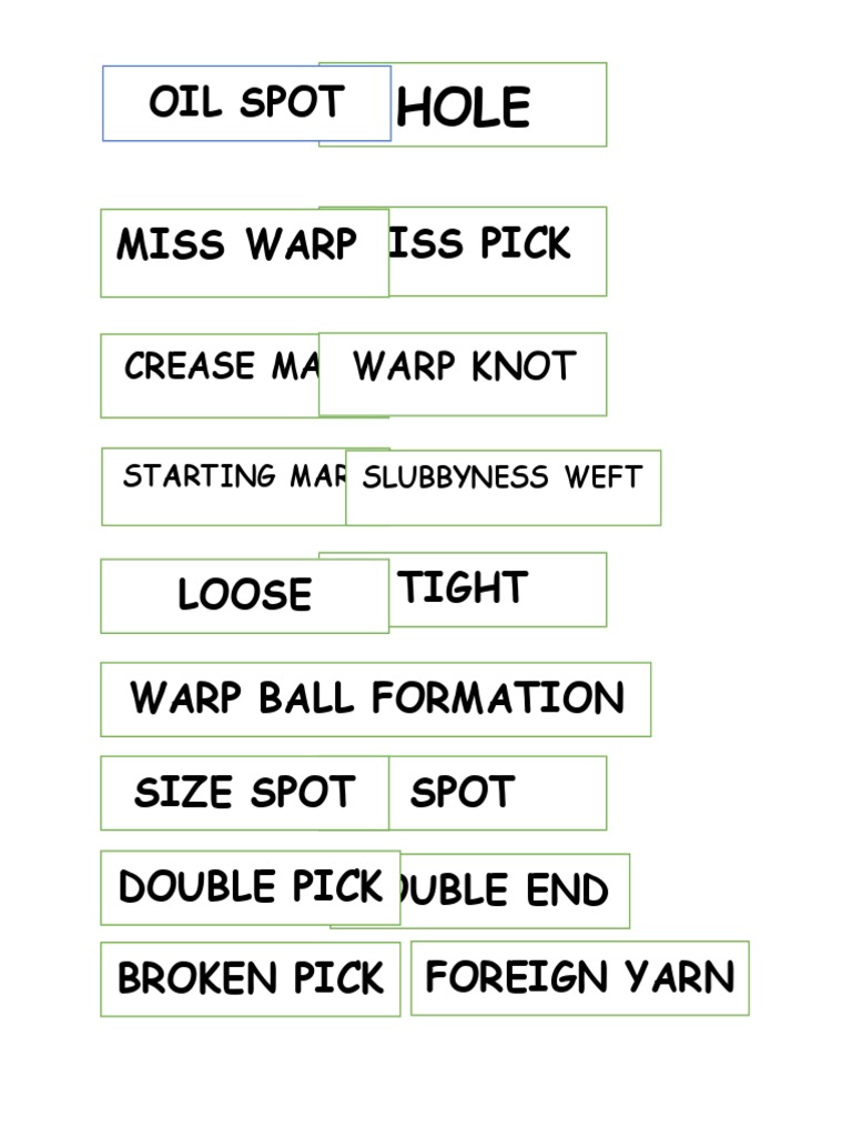 Oil Spot Miss Pick Miss Warp | PDF