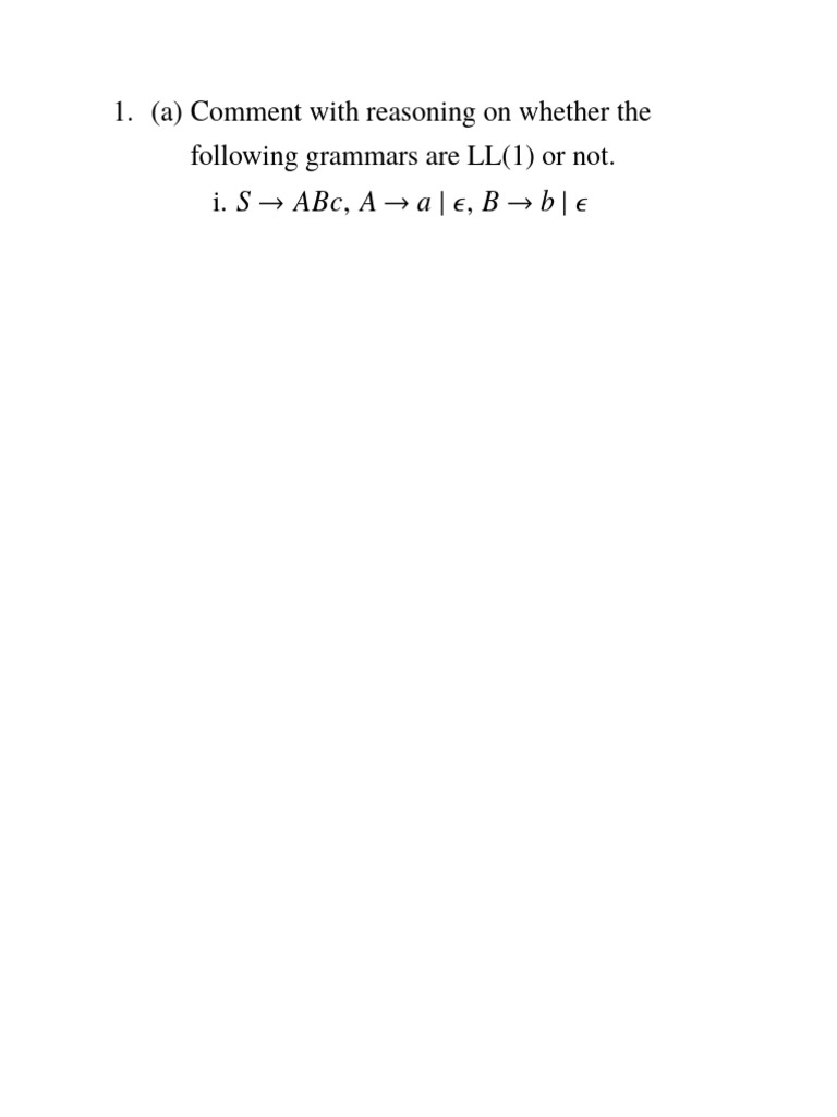 LL1 Problems | PDF