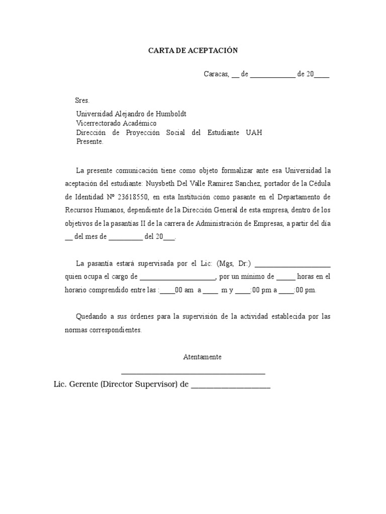 Carta de Aceptación | PDF