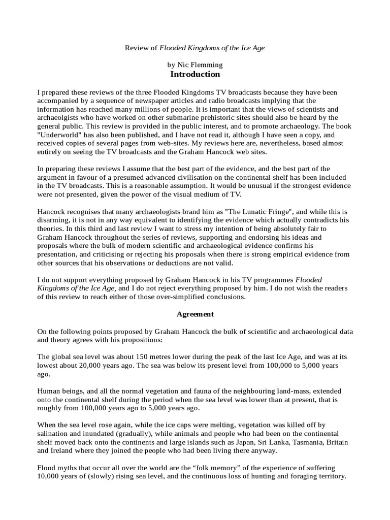 Nick Flemming - Review of Flooded Kingdoms of the Ice Age | Archaeology ...