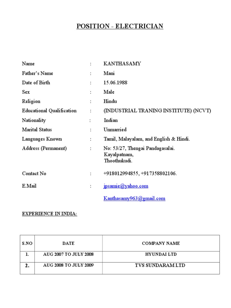 Samy CV | PDF | Career & Growth | Travel