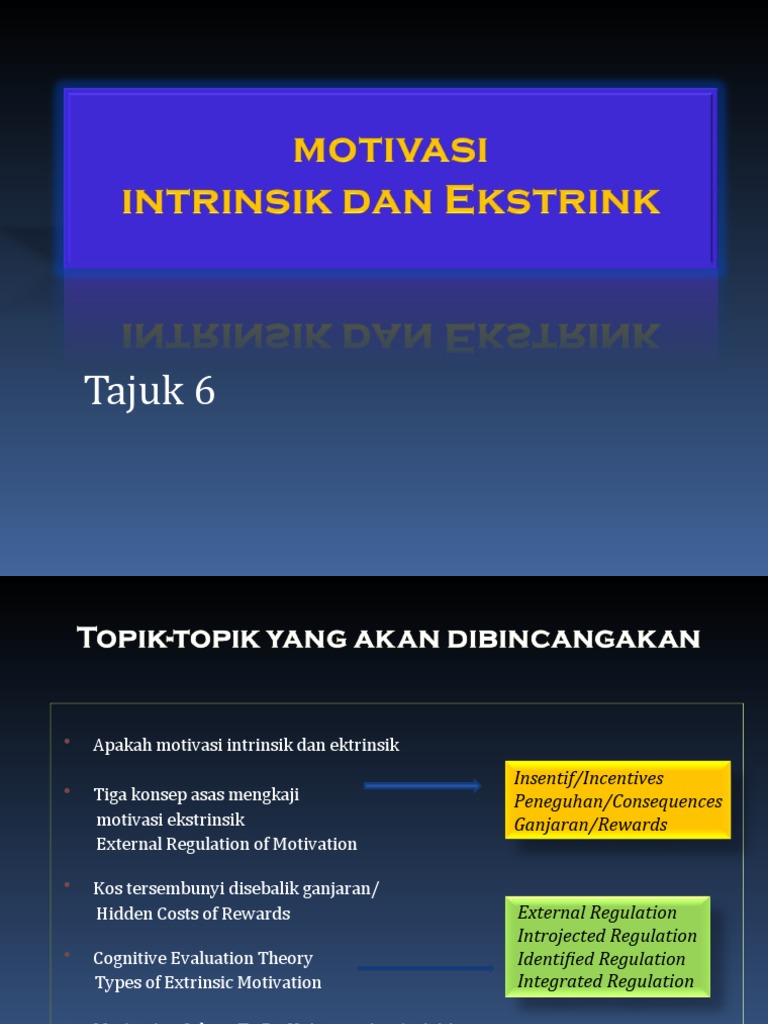 Motivasi Intrinsik dan Ekstrinsik | PDF | Motivation | Motivational