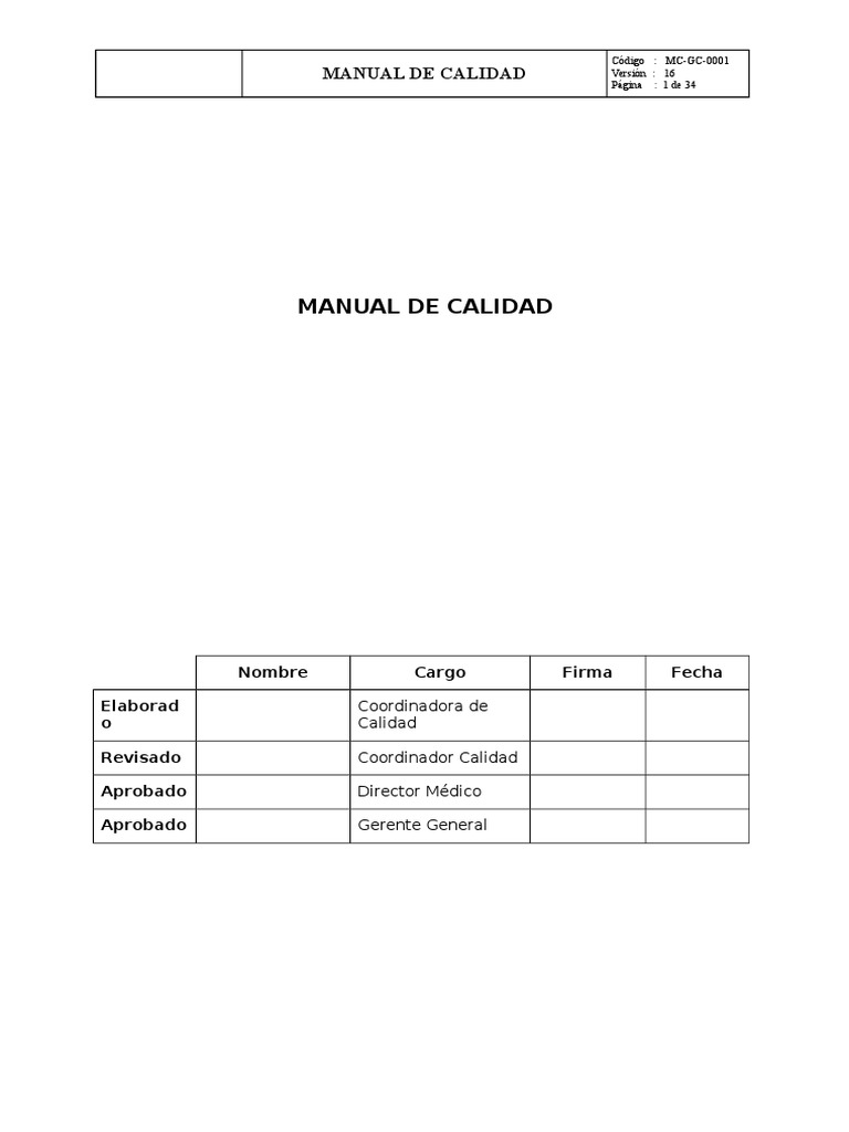 Manual de Calidad 17025 | PDF | Gestión de la calidad | Calidad (comercial)