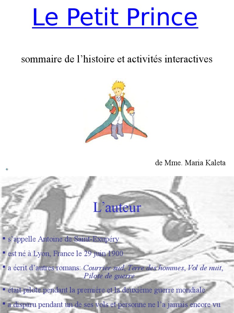 Résumé et activités sur Le Petit Prince | PDF | Le Petit Prince