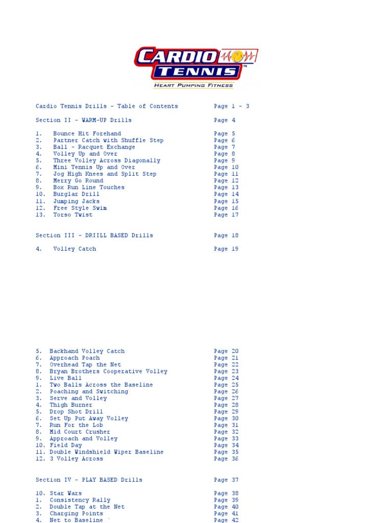 Cardio Tennis Drills PDF | PDF | Racquet Sports | Athletic Sports