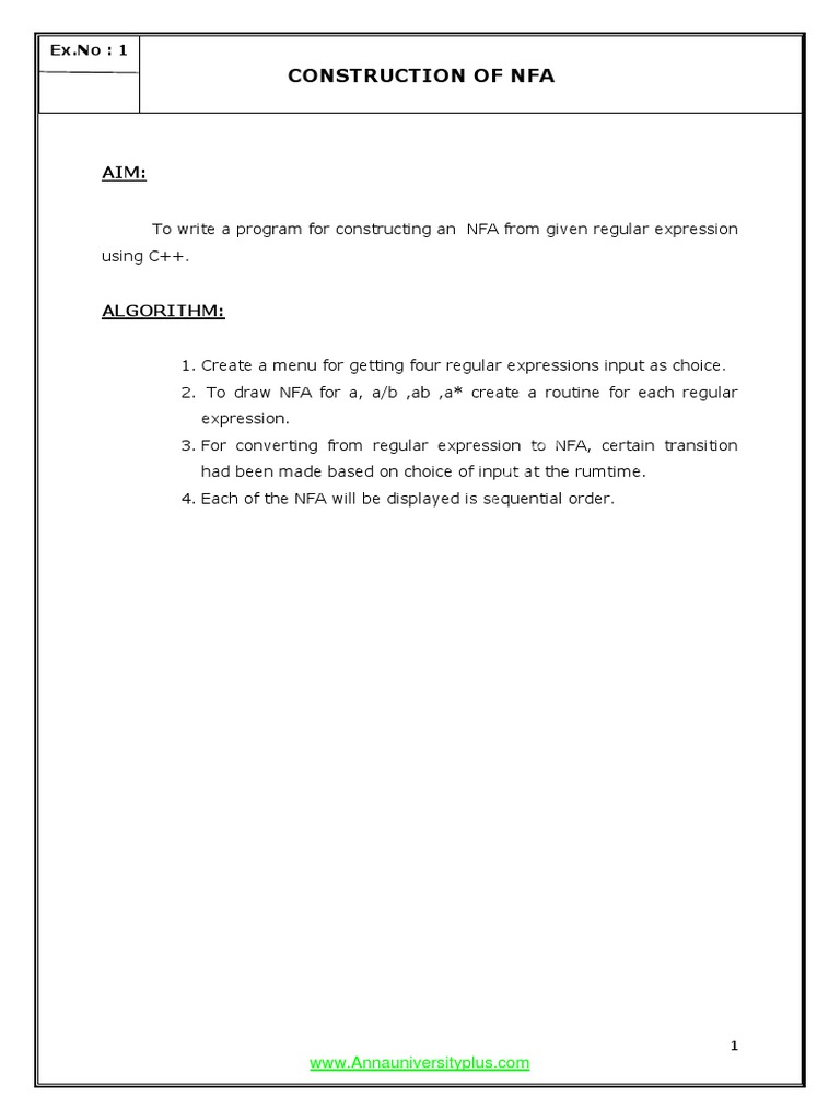CS6612 - CD Lab Manual PDF | PDF | Parsing | Control Flow