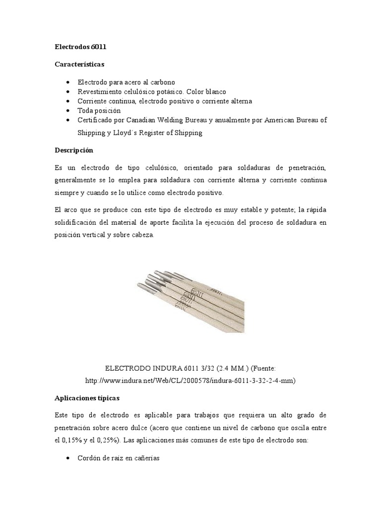 Electrodos 6011 | Soldadura | Materiales