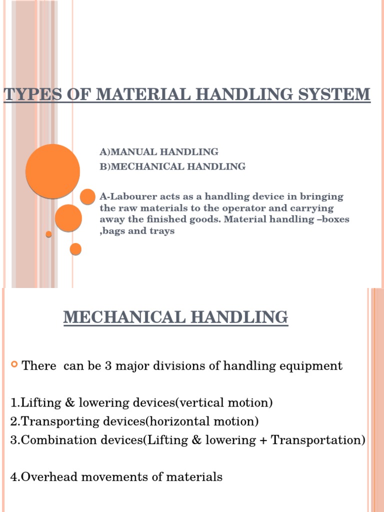 Types of Material Handling System | PDF | Crane (Machine) | Elevator