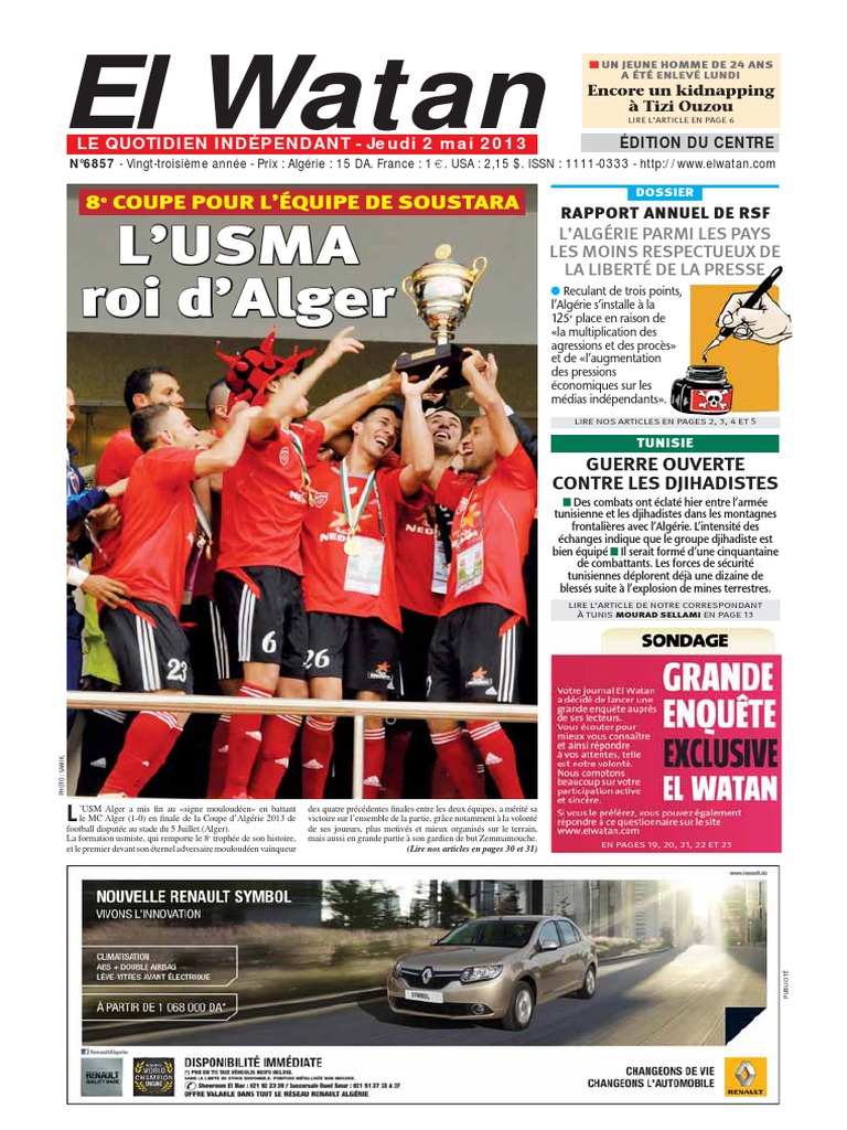 El Watan 20130502 | PDF | Algérie | Publicité