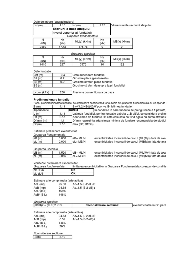 Calcul Fundatii - 1 | PDF