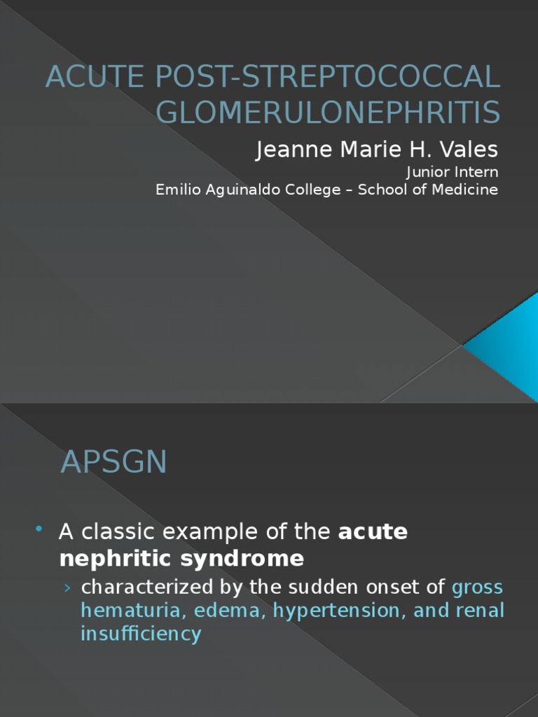 Acute Post-Streptococcal Glomerulonephritis | PDF | Clinical Medicine ...
