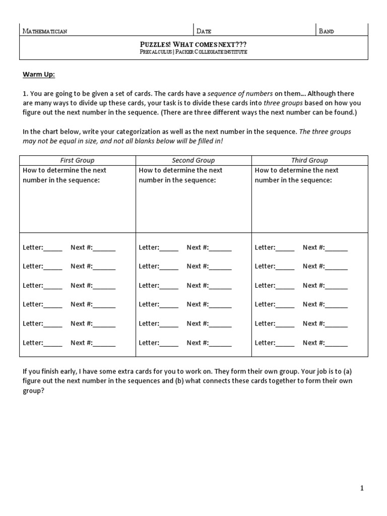 2016-10-31 Sequences | PDF | Sequence | Recursion