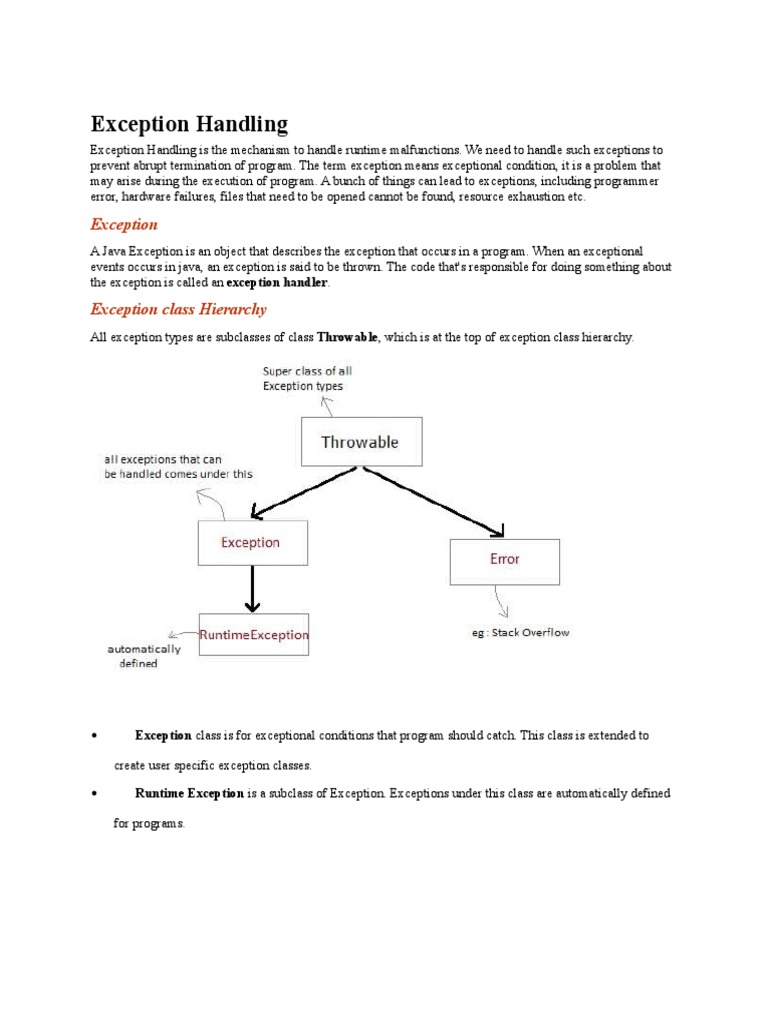 Exception Handling | PDF | Object Oriented Programming | Computer ...
