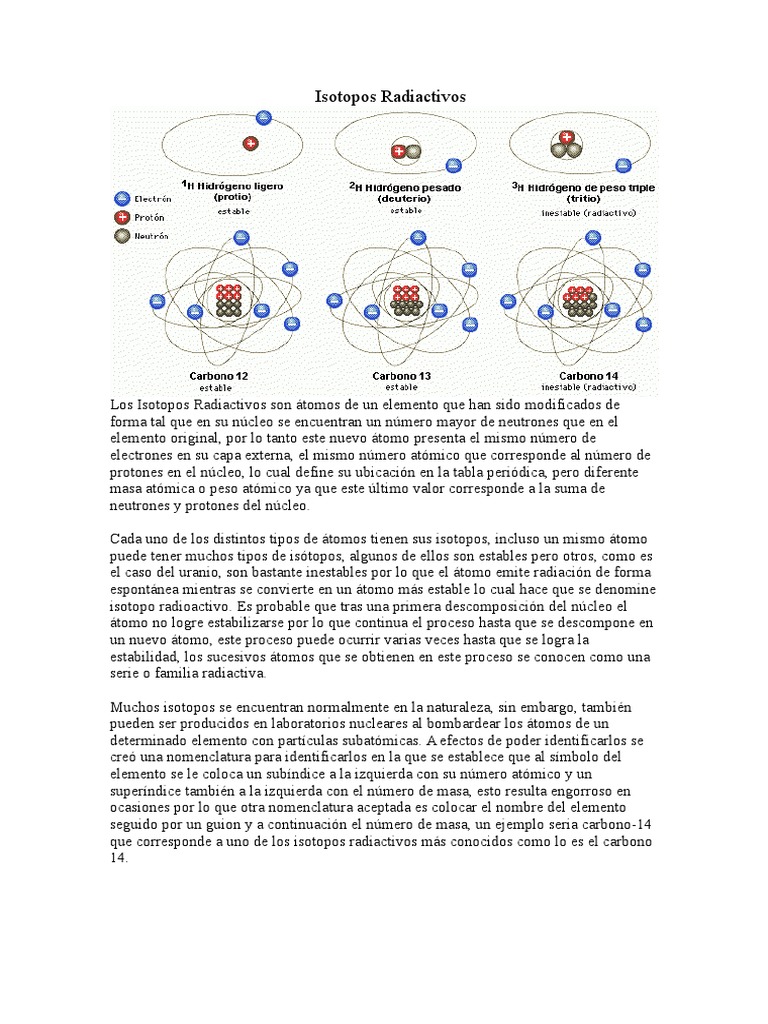 Usos y definición de isótopos radiactivos | PDF | Isótopo ...