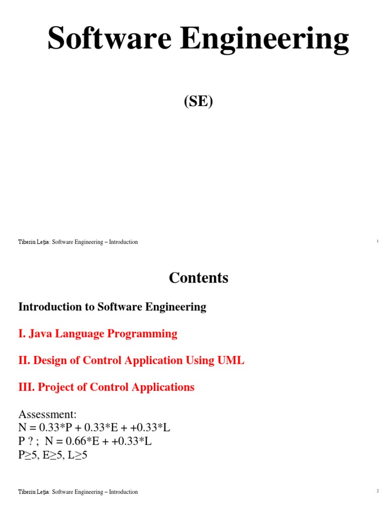 Tiberiu Leţia: Software Engineering - Introduction | PDF | Class (Computer Programming ...