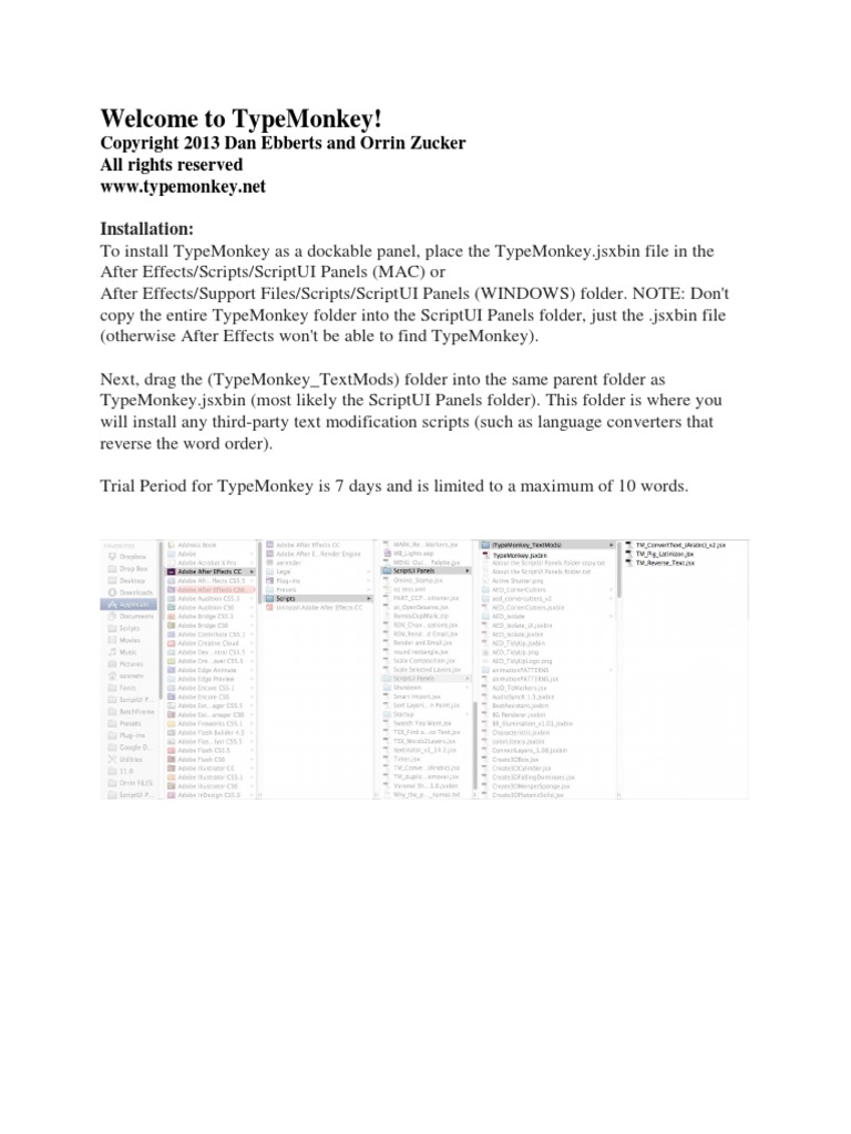 Install TypeMonkey for After Effects | PDF