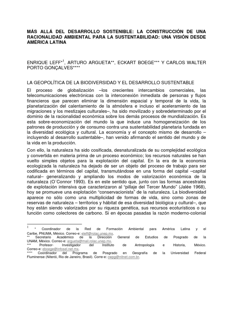 Más Allá Del Desarrollo Sostenible Pdf