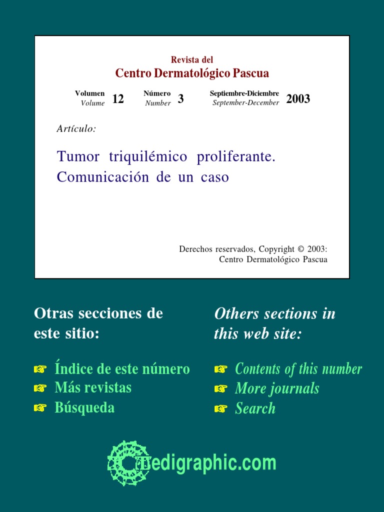 Tumor Triquilemico Proliferativo | PDF | Metástasis | Cáncer