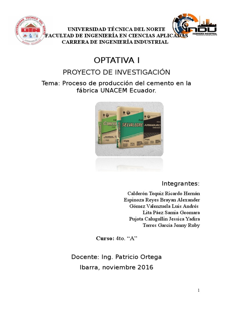 Proceso de Elaboración Del Cemento | PDF | Cemento | Hormigón