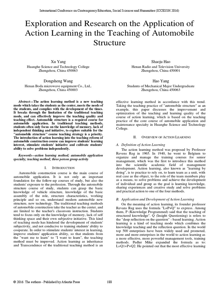 Action Learning | PDF | Teaching Method | Classroom