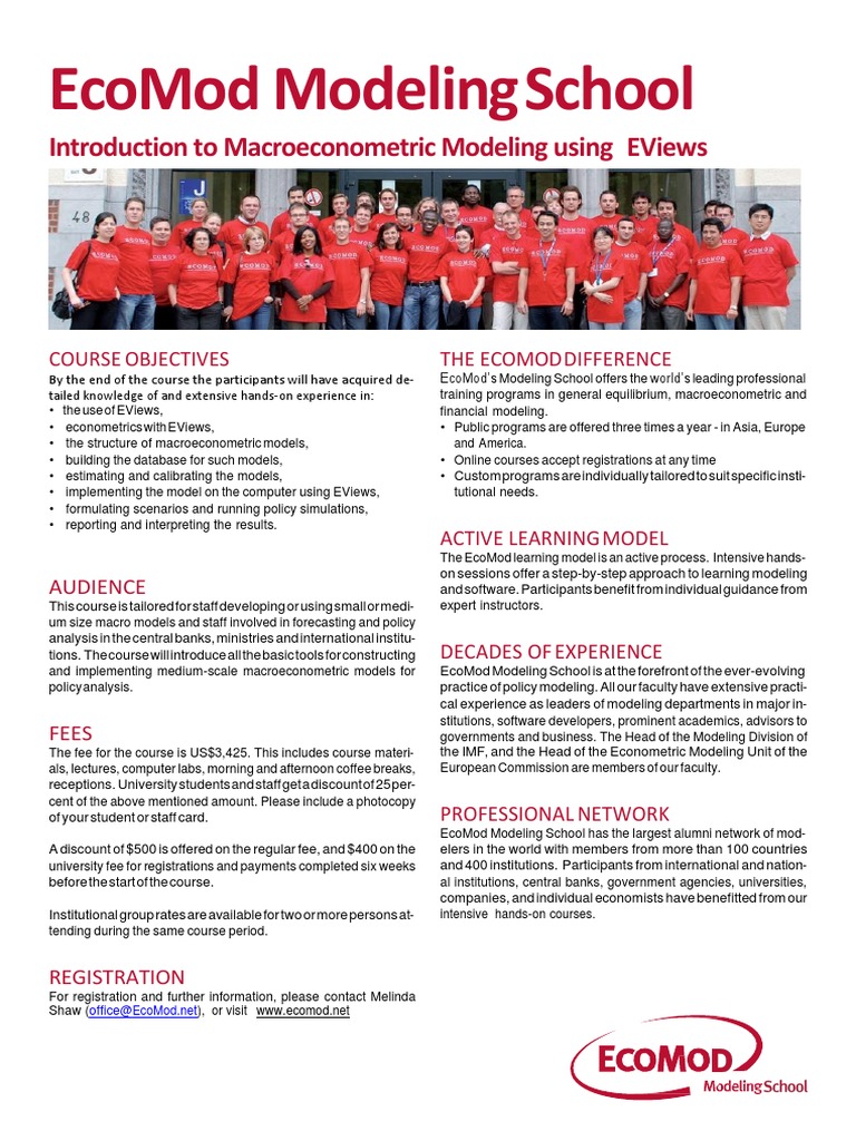 Ecomod Modeling School: Introduction To Macroeconometric Modeling Using Eviews | PDF ...