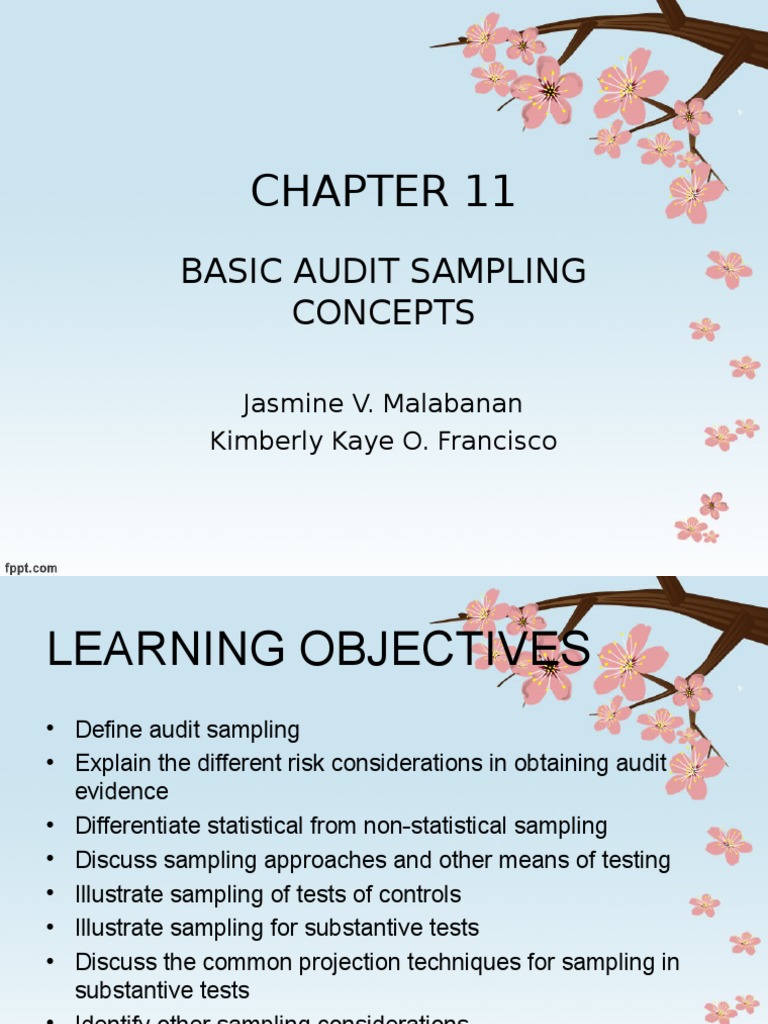 Basic Audit Sampling Concepts: Jasmine V. Malabanan Kimberly Kaye O. Francisco | PDF | Financial ...