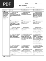 Book Club Rubric | PDF | Communication | Books