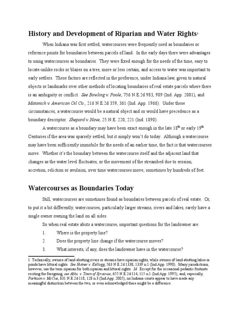 History and Development of Riparian and Water Rights | PDF | Hydrology ...