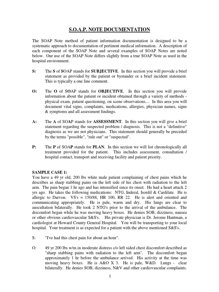 SOAP Handout 2010 | PDF | Medicine | Diseases And Disorders