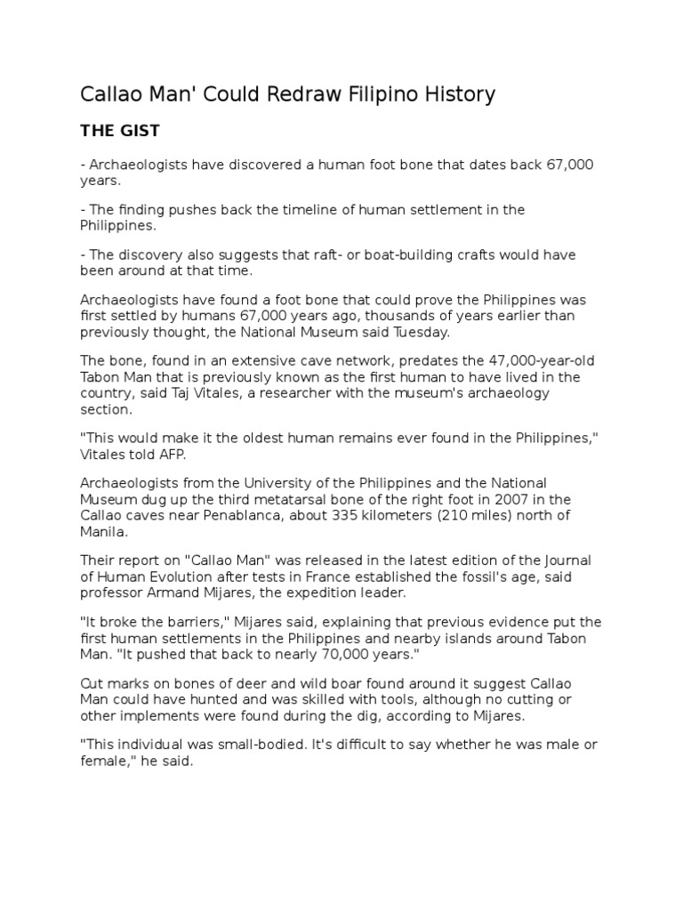 Callao Man | PDF | Homo | Pleistocene