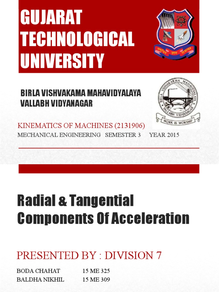Radial & Tangential Components of Acceleration | PDF | Euclidean Vector ...