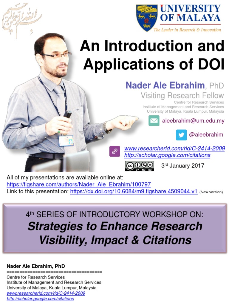 An Introduction and Applications of DOI | PDF | Digital Object Identifier | Scholarly Communication