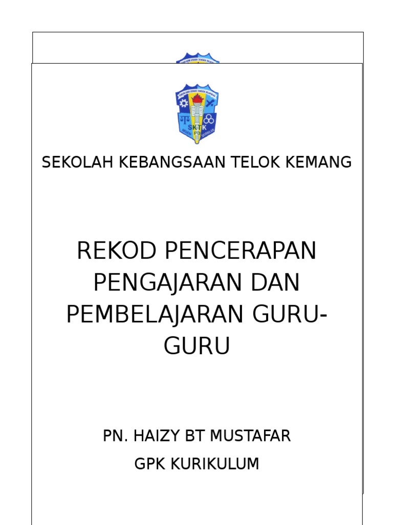 Cover Rekod Pencerapan PDP Guru | PDF