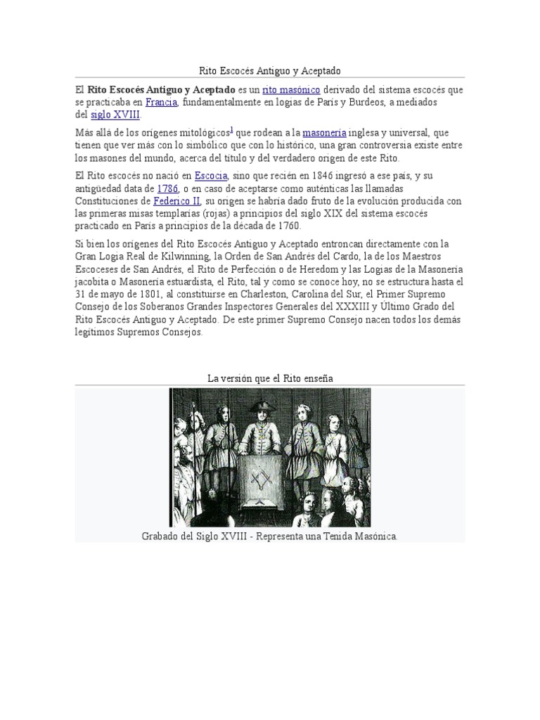 Rito Escocés Antiguo y Aceptado | PDF | Masonería | Organizaciones de ...
