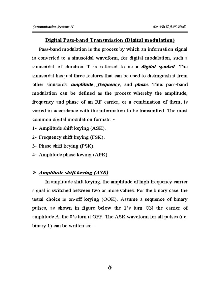 Digital Modulation PDF | PDF | Modulation | Wireless