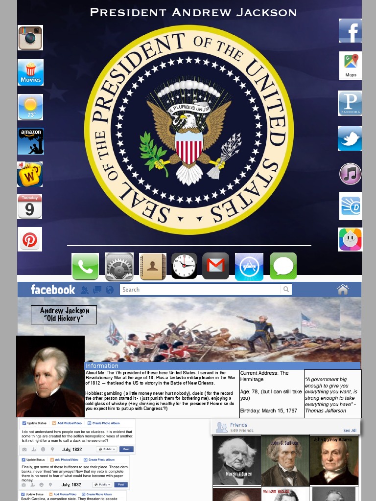 Historical Figure Social Media Project | PDF | Andrew Jackson | Fair Use