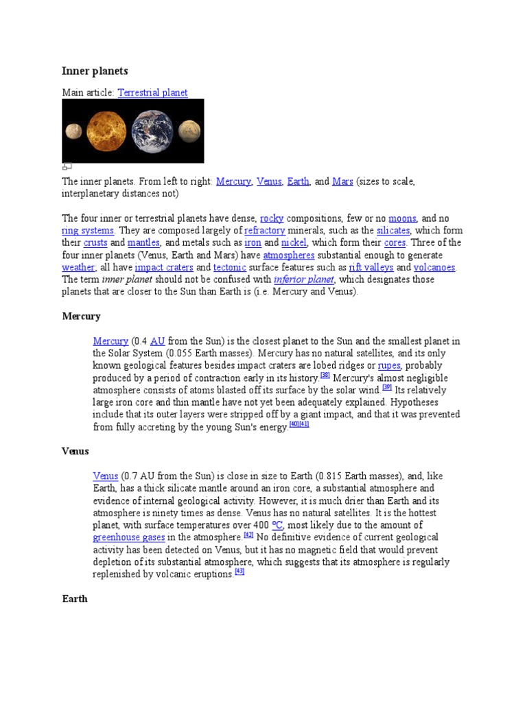 Inner Planets | PDF | Solar System | Jupiter