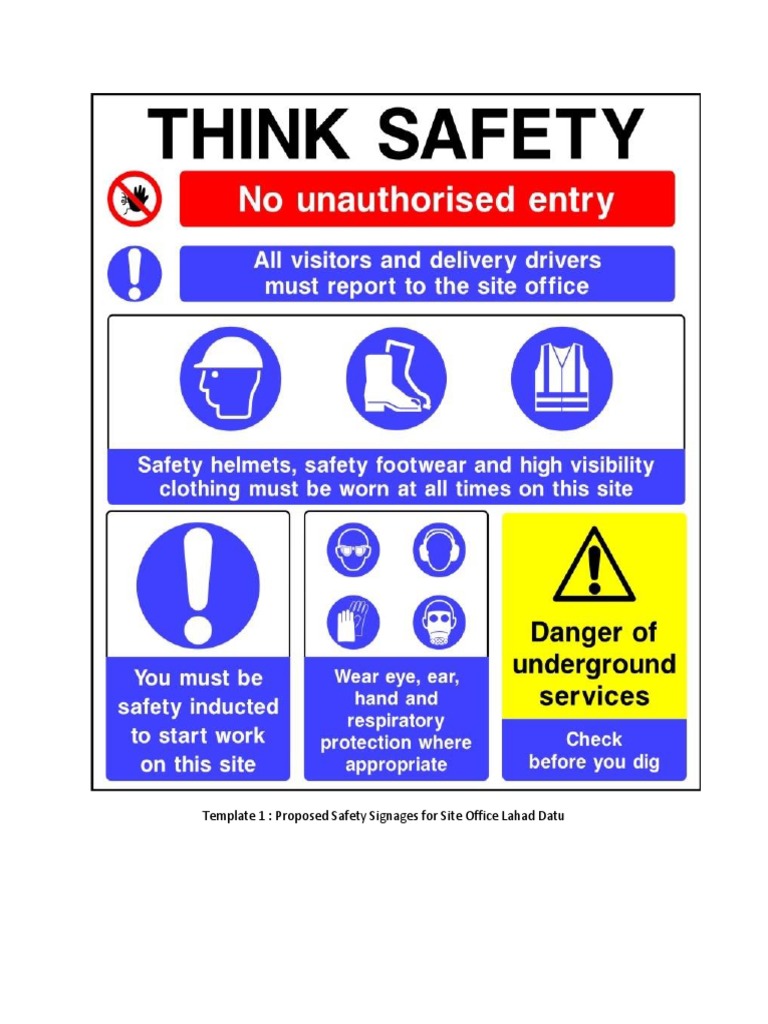 Proposed Safety Signages For Construction Site | PDF