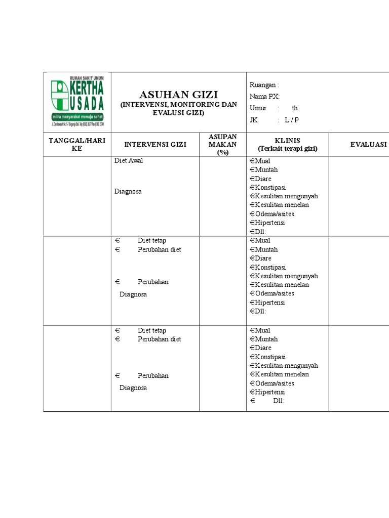 Asuhan Gizi Monev Gizi | PDF
