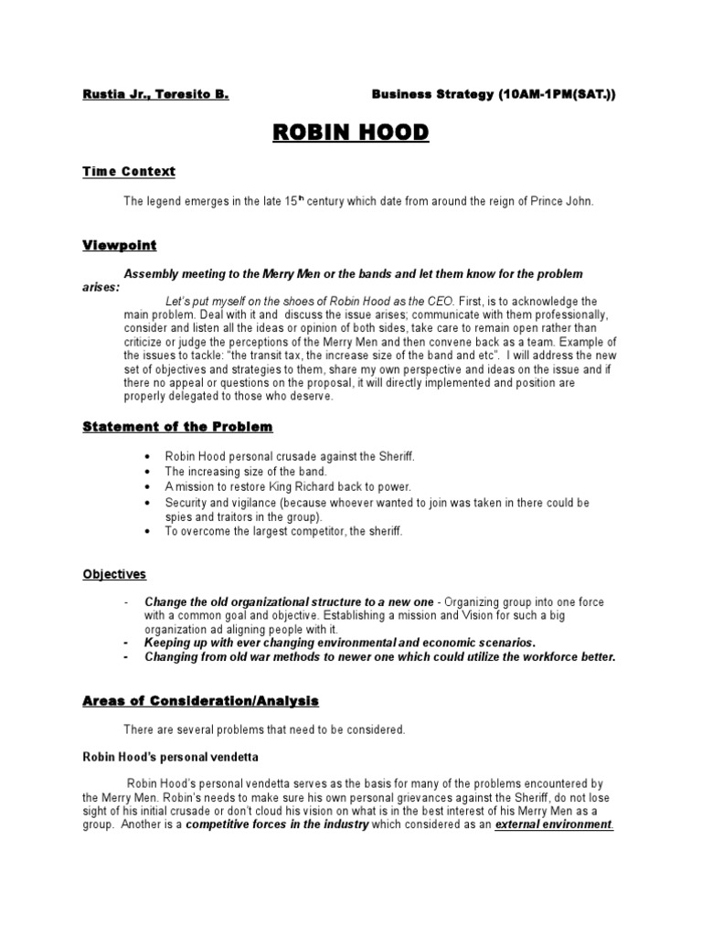 Case 1 - Robin Hood | PDF | Robin Hood | Strategic Management