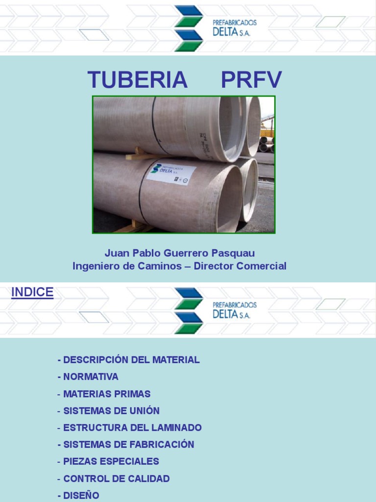 Tuberia PRFV | PDF | Tubería (transporte de fluidos) | Fibra de vidrio