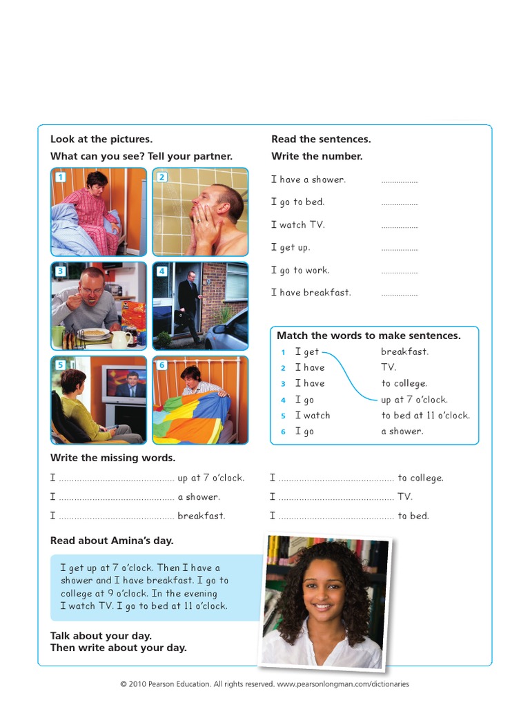 Daily Routine - Pictures and Questions | PDF