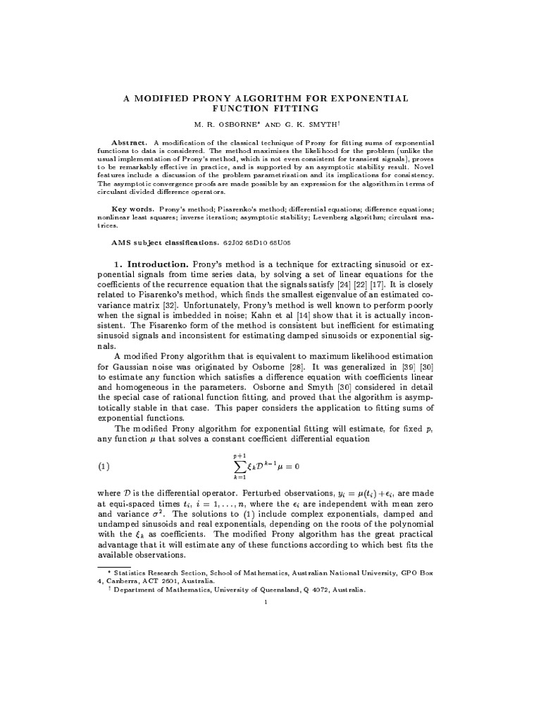 Prony Method For Exponential | PDF | Eigenvalues And Eigenvectors | Matrix (Mathematics)