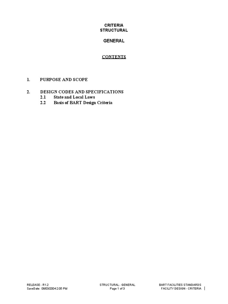 BART Design Criteria | PDF | Geotechnical Engineering | Deep Foundation