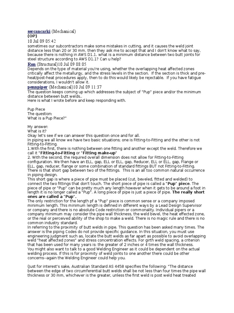 Puppiece and Distance Weldment | PDF | Welding | Construction