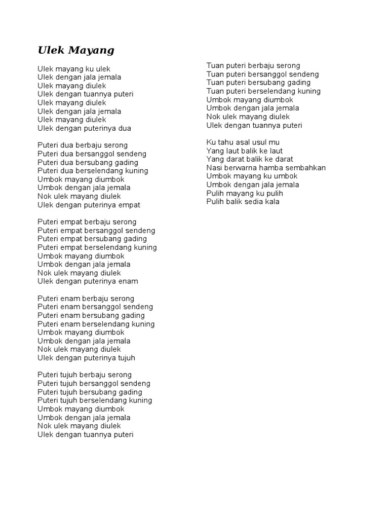 Lirik Lagu Rakyat | PDF