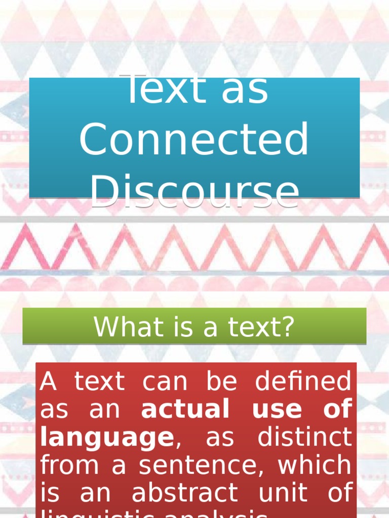 Text As Connected Discourse | PDF